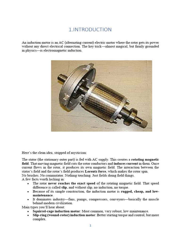 Induction Motor: Working & Advantages | PDF | Electric Motor | Pump