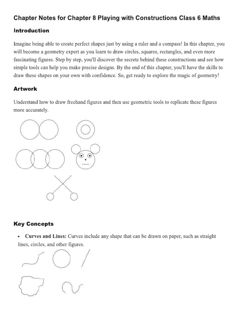 Playing With Construction Notes Class 6 Maths 603588 | PDF