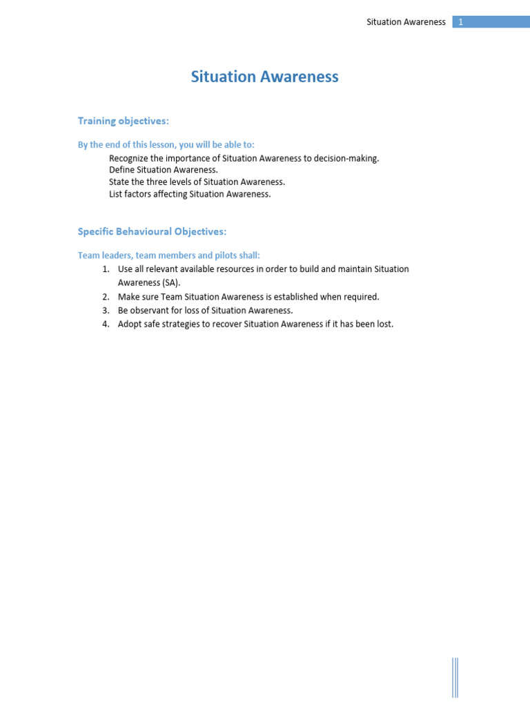 2ND MATE NOTE Material Situation Awareness | PDF | Situation Awareness ...