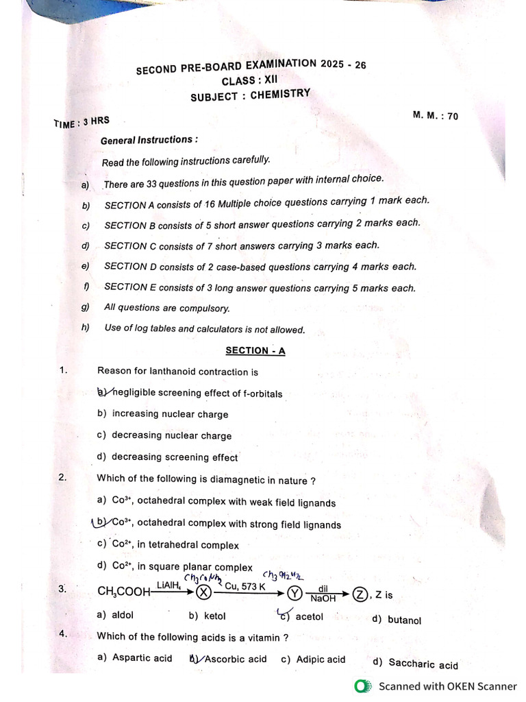 Chemistry Practice Question Papers | PDF