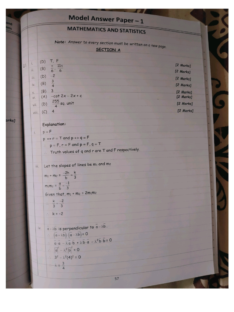 Maths Ans | PDF