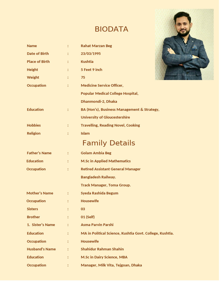 Marriage Biodata of Rahat | PDF | Bangladesh