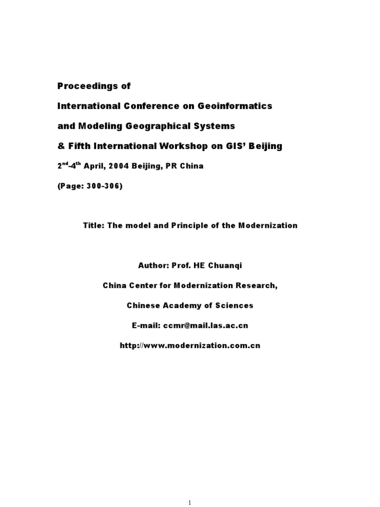 Model and Principle of Modernization | PDF | Modernization Theory ...