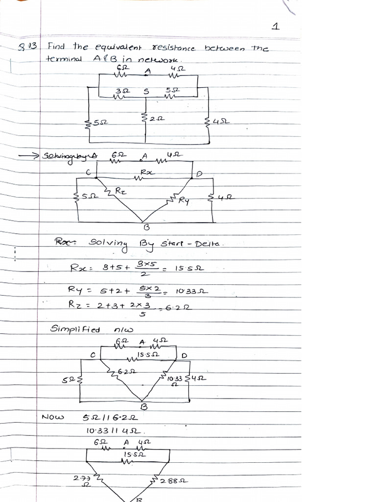 Equivalent Resistance Calculations Guide | PDF