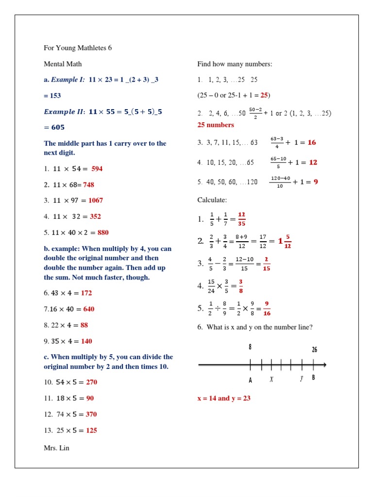Answer Key To For Young Mathletes 6 | PDF | Geometry | Teaching Mathematics