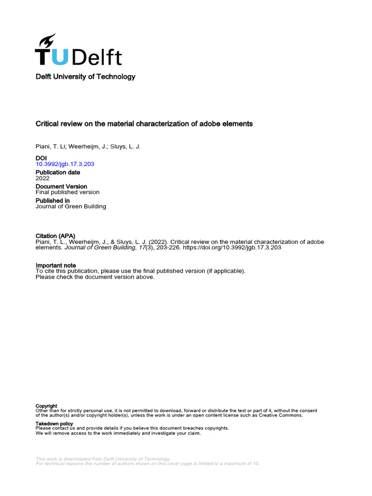 Adobe Material Characterization Review | PDF | Strength Of Materials ...