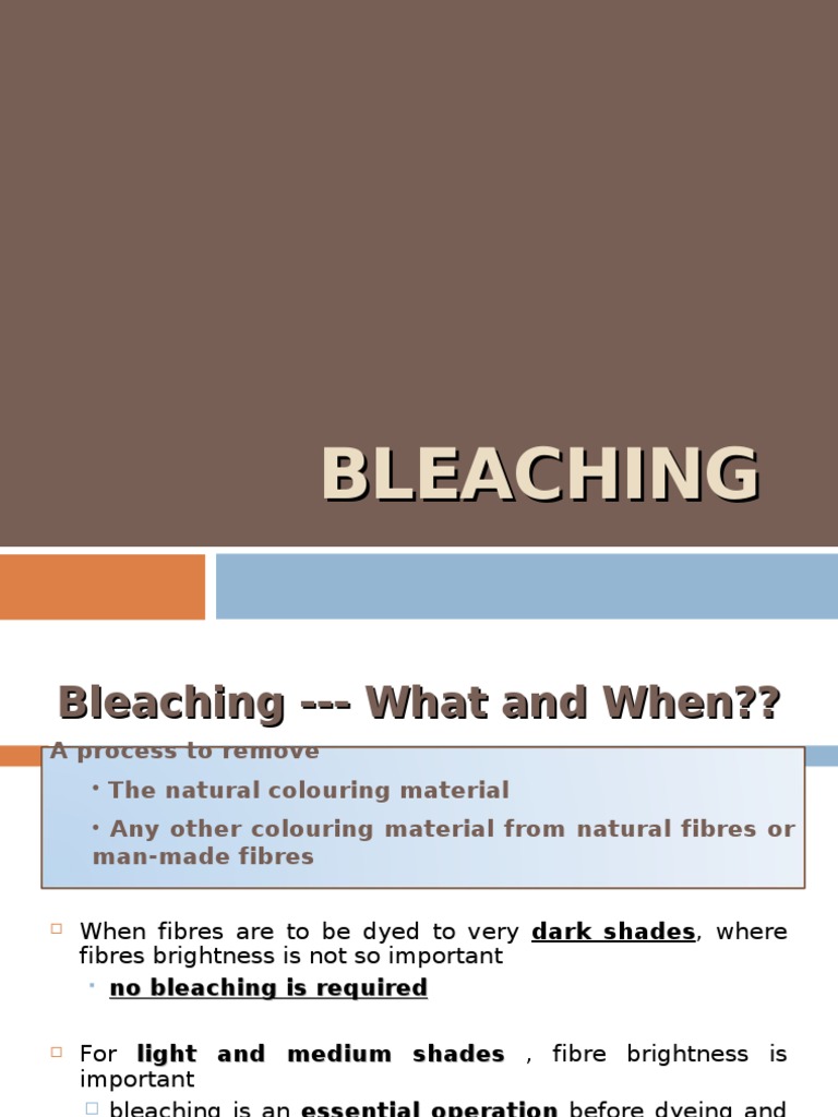 Bleaching Agents and Processes Explained | PDF | Bleach | Sodium Hydroxide