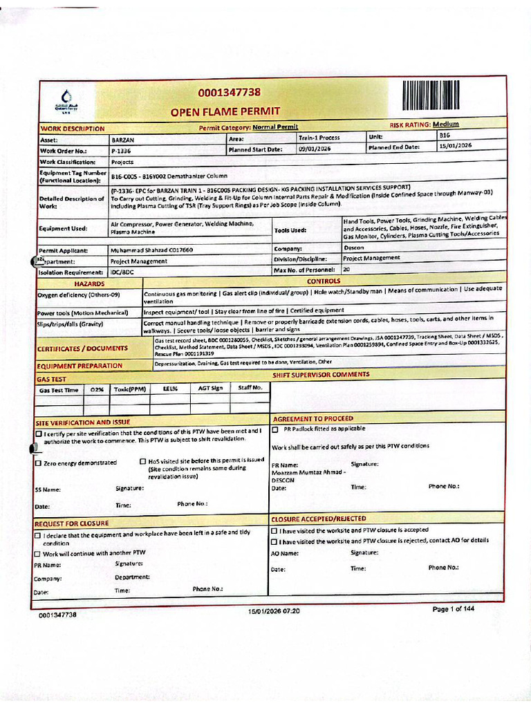 Open Flame Permit | PDF