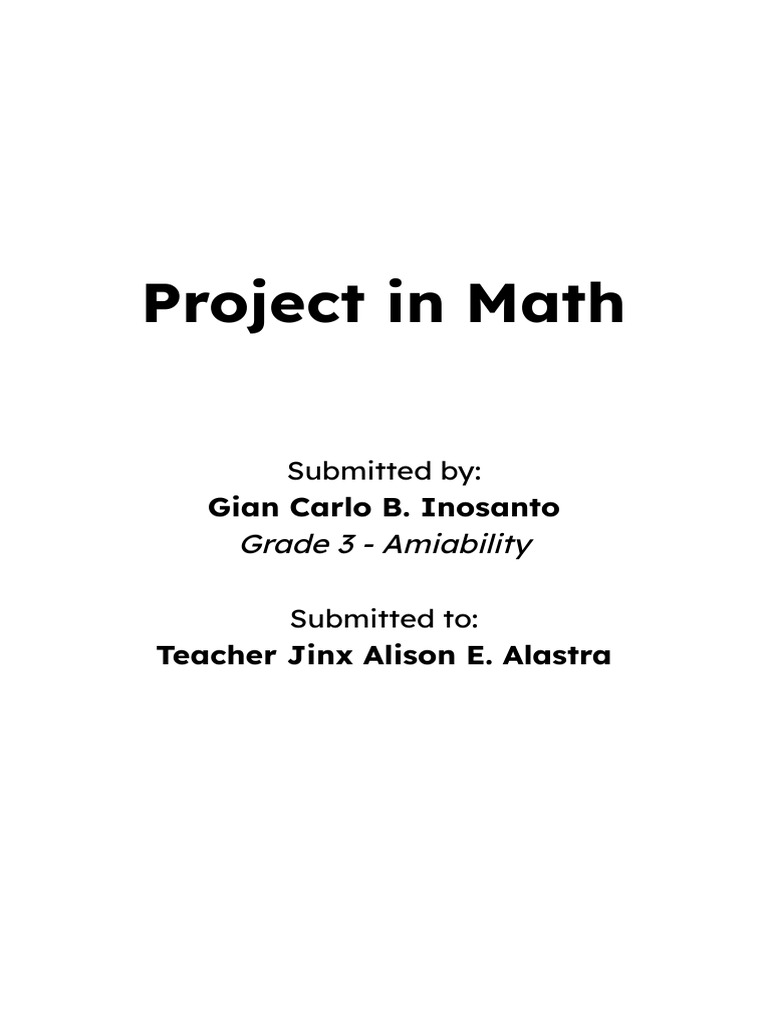 Grade 3 Math and English Projects | PDF