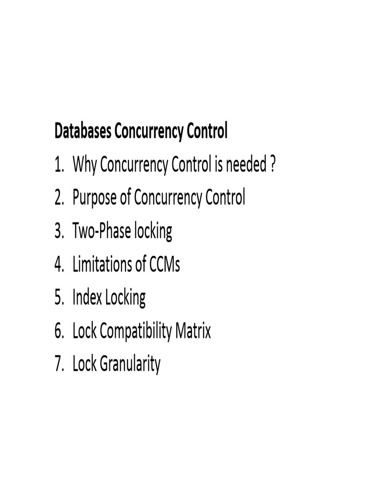 Understanding Database Concurrency Control | PDF | Database Transaction ...