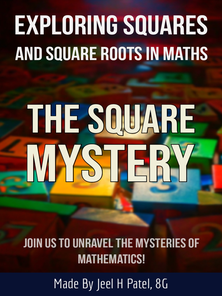 A Cover Page Poster For Maths Project For Square and Square Roots | PDF