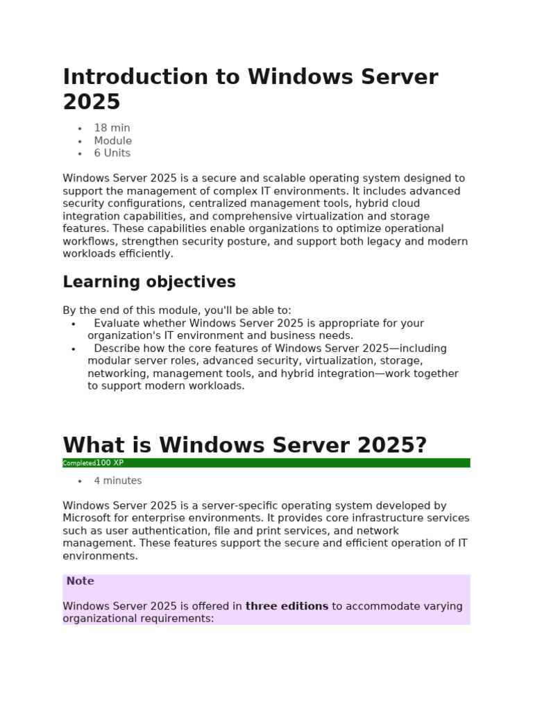 Overview of Windows Server 2025 Features | PDF | Security | Computer ...