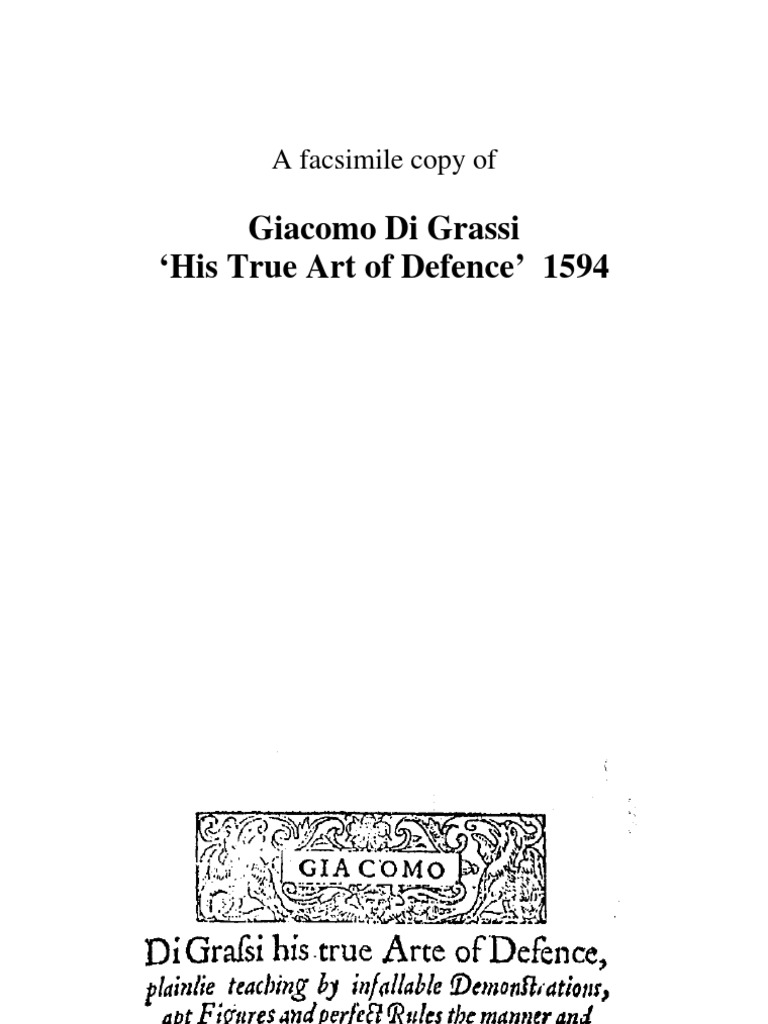 Giacomo Di Grassi's Art of Defence | PDF