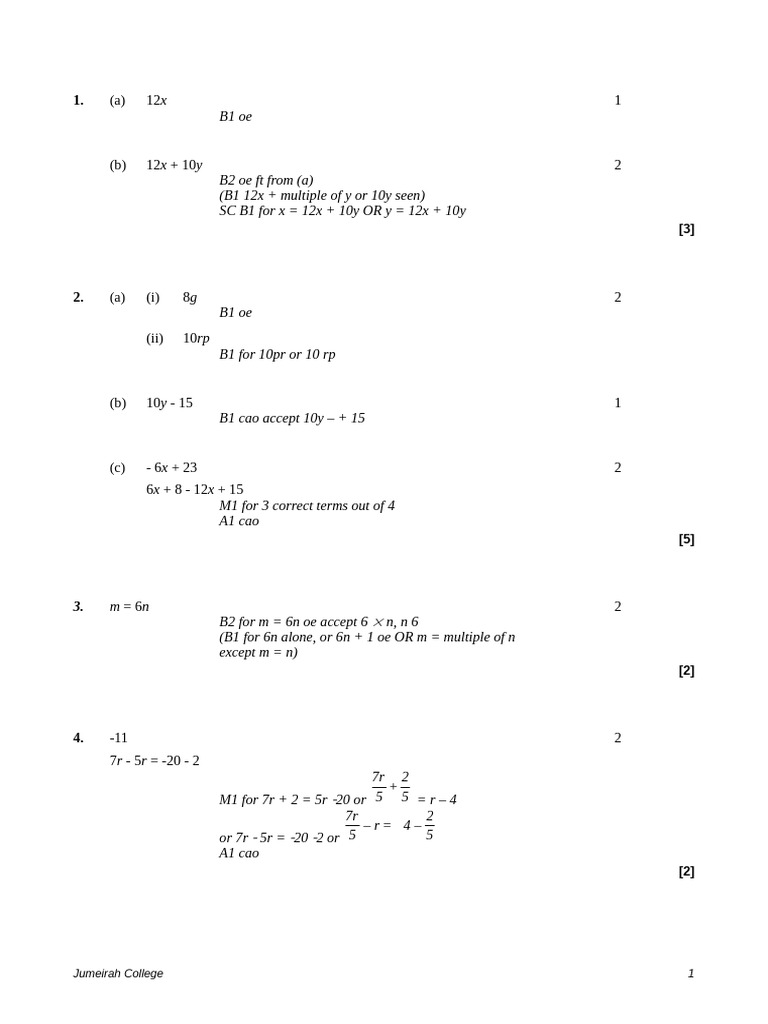 50 Minute Algebra (Higher Tier) MS | PDF | Mathematical Objects ...