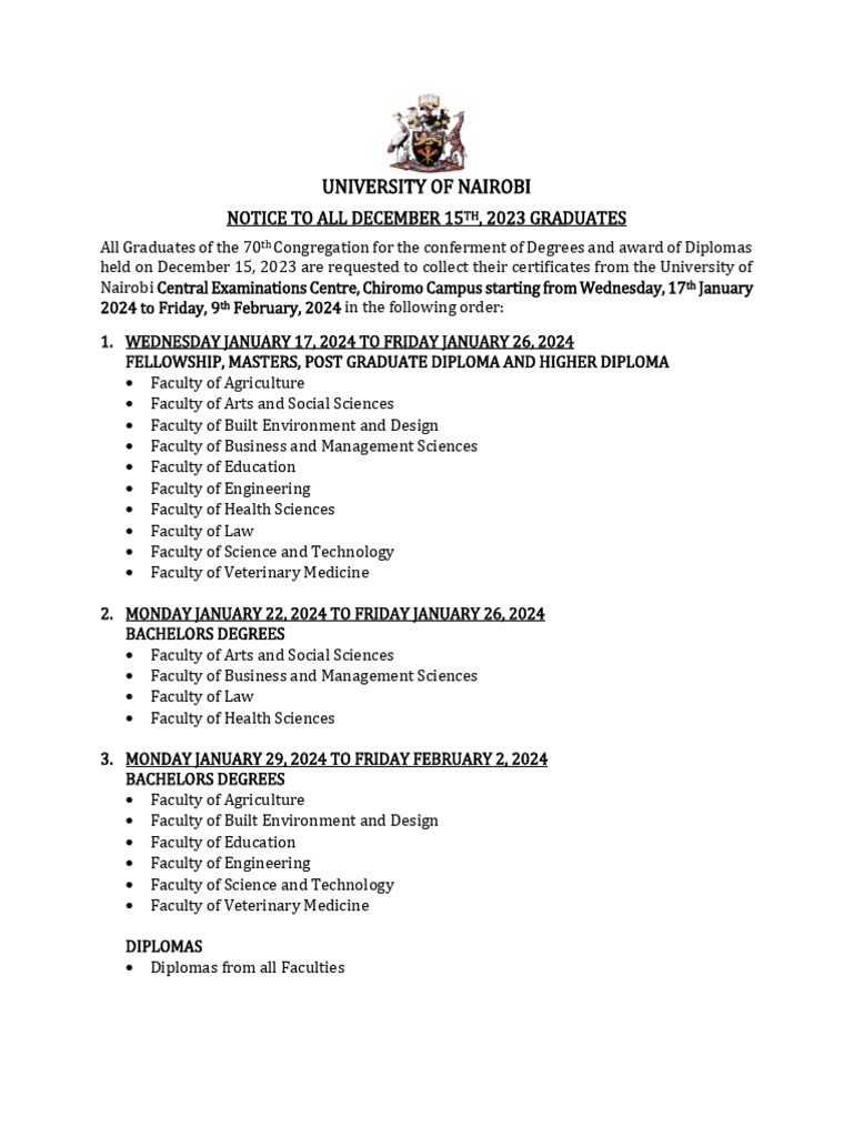 70th Graduation-Certificate Collection Schedule | PDF | Vocational ...