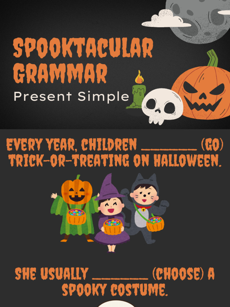 Halloween Activities in Present Simple | PDF