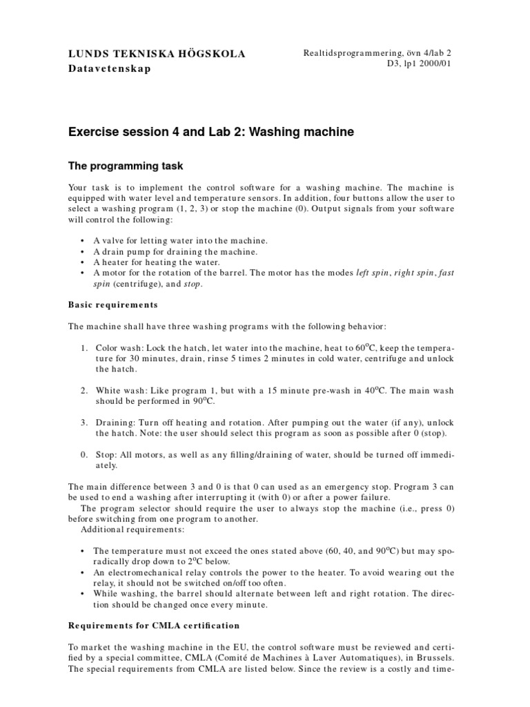 Washing Machine Design | PDF | Inheritance (Object Oriented Programming ...