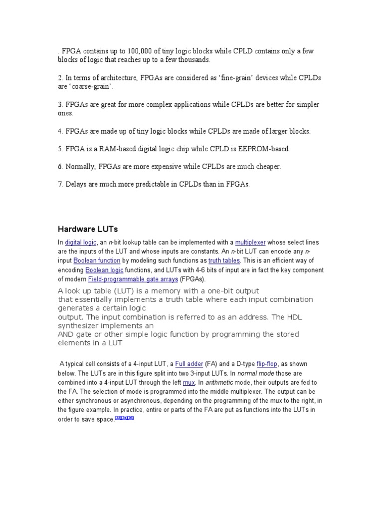 Hardware Luts: Digital Logic Multiplexer Boolean Function Truth Tables ...