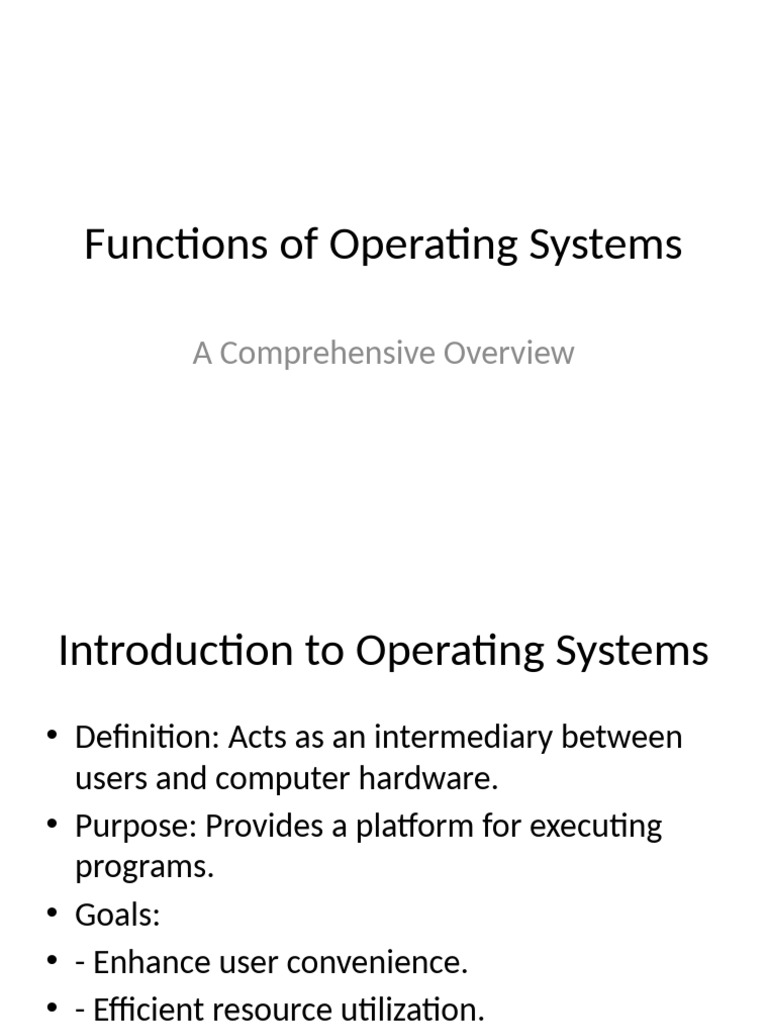 Key Functions of Operating Systems | PDF | Operating System | Process ...