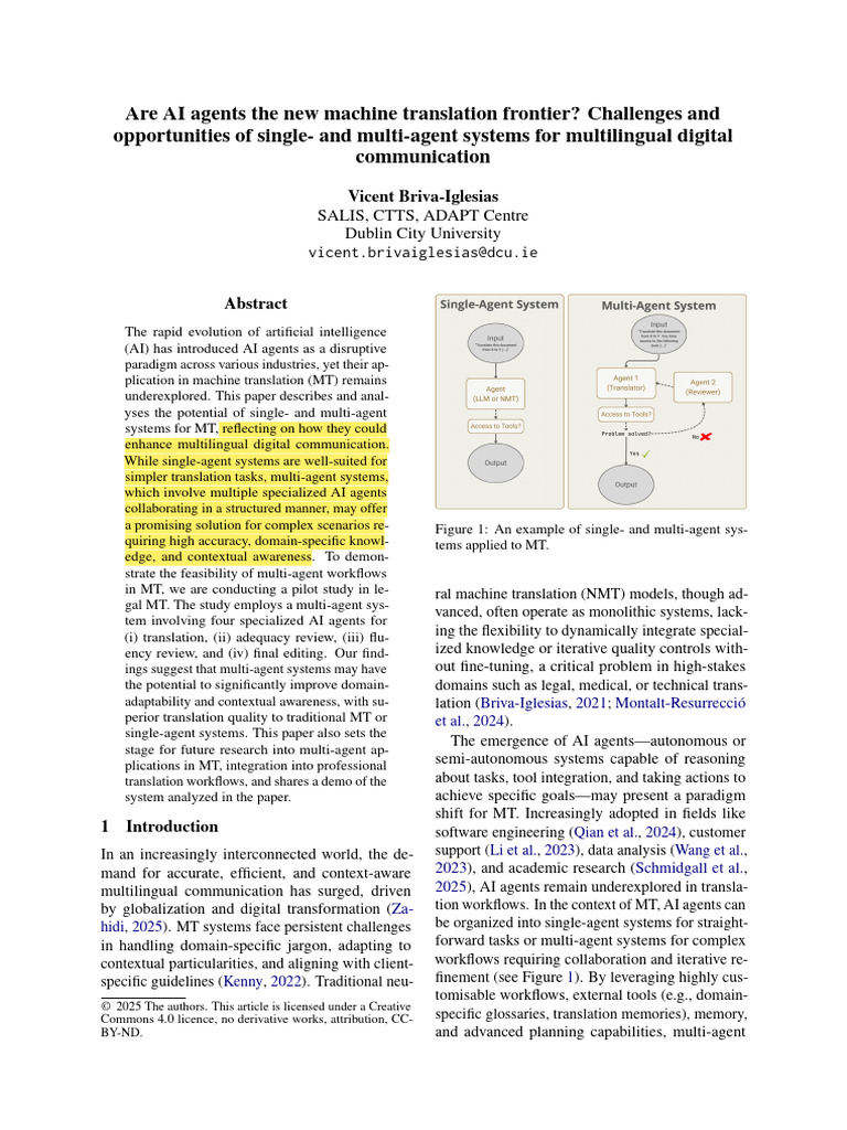 Are AI Agents The New Machine Translation Frontier Challenges and | PDF ...