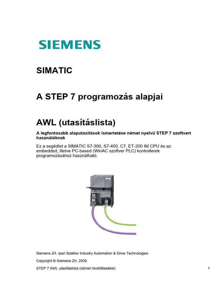STEP 7 AWL_utasitaslista | PDF