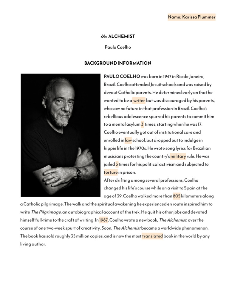 Paulo Coelho's The Alchemist Overview | PDF