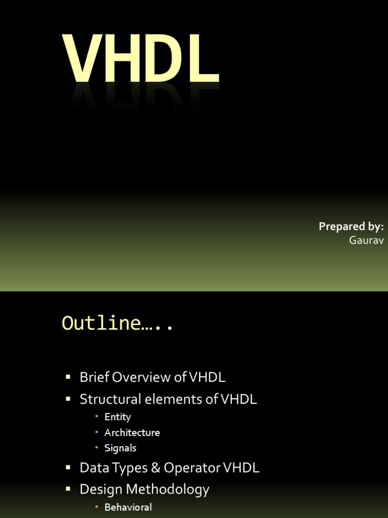 Prepared By:: Gaurav | PDF | Vhdl | Data Type