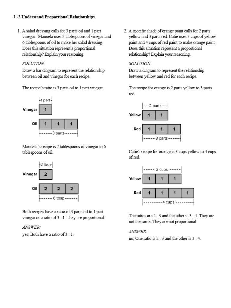 Proportional Relationships in Recipes | PDF | Ratio | Mixture
