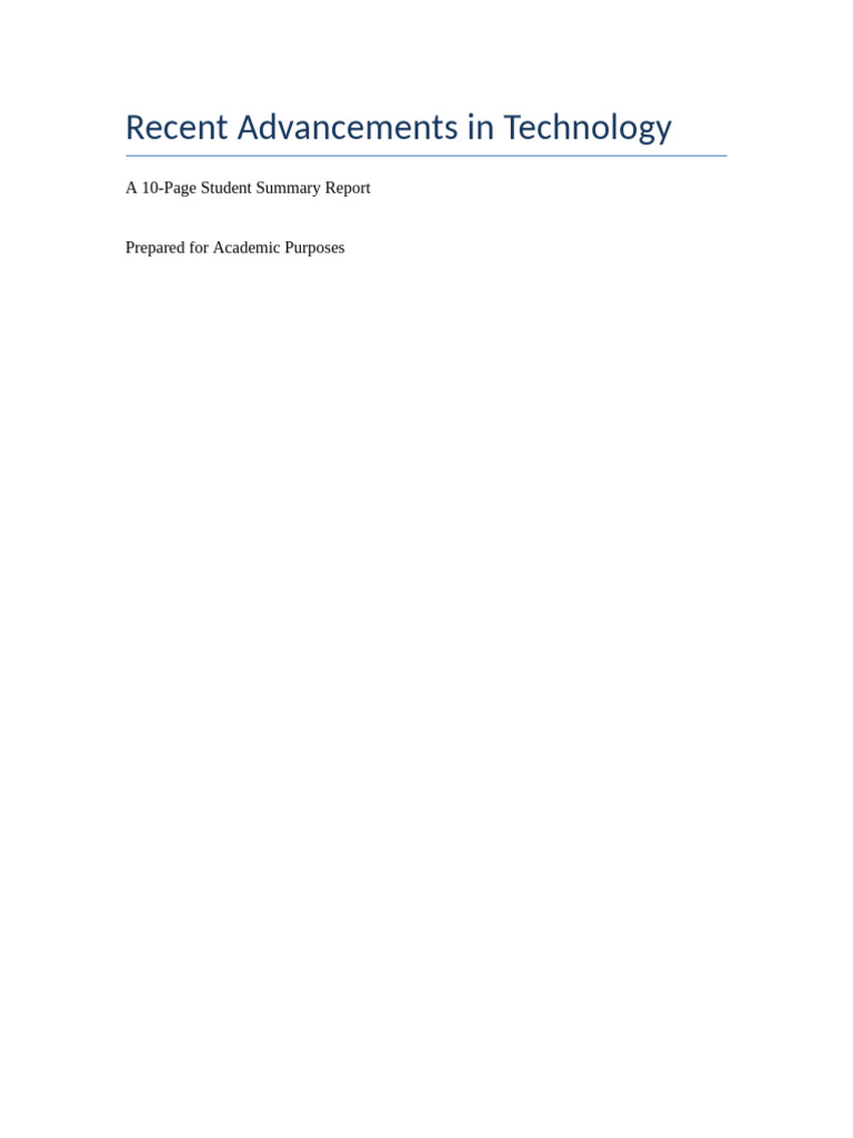 Recent Tech Advancements Summary Report | PDF | Artificial Intelligence ...