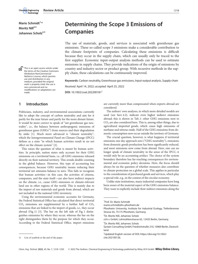 Calculating Scope 3 Emissions in Supply Chains | PDF | Life Cycle ...
