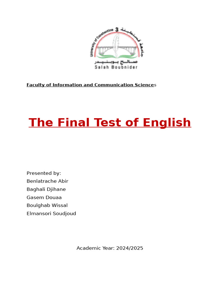 The Final Test 3 | PDF