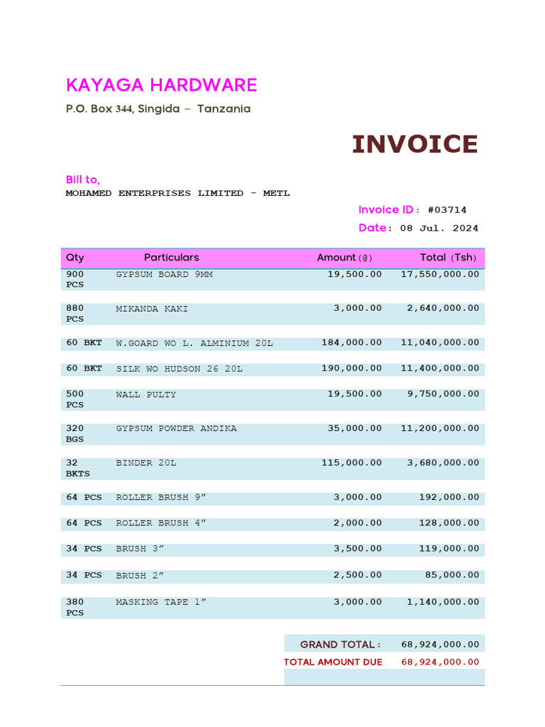 Invoice - 03714 | PDF
