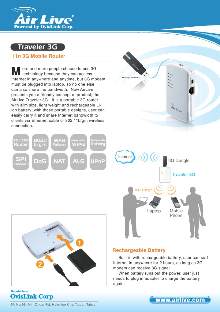 Traveler 3G: 11n 3G Mobile Router | PDF | High Speed Packet Access | Modem