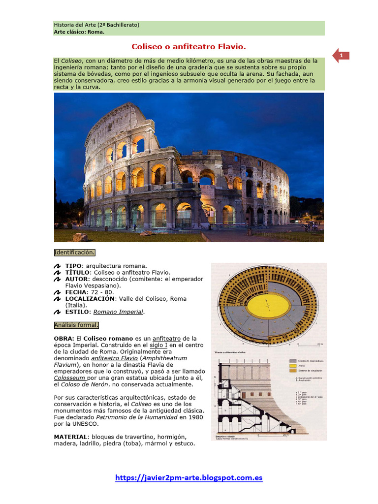 Coliseo de Roma: Ingeniería y Espectáculos | PDF | Diseño ...