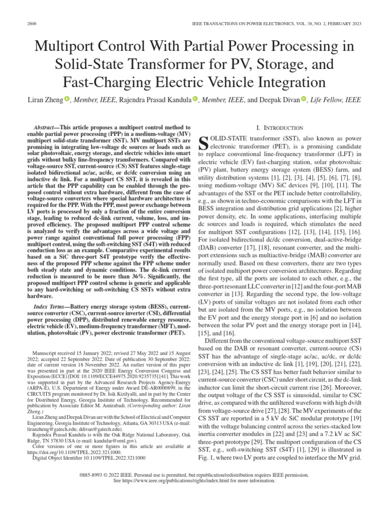 20 Multiport Control With Partial Power Processing in Solid-State ...