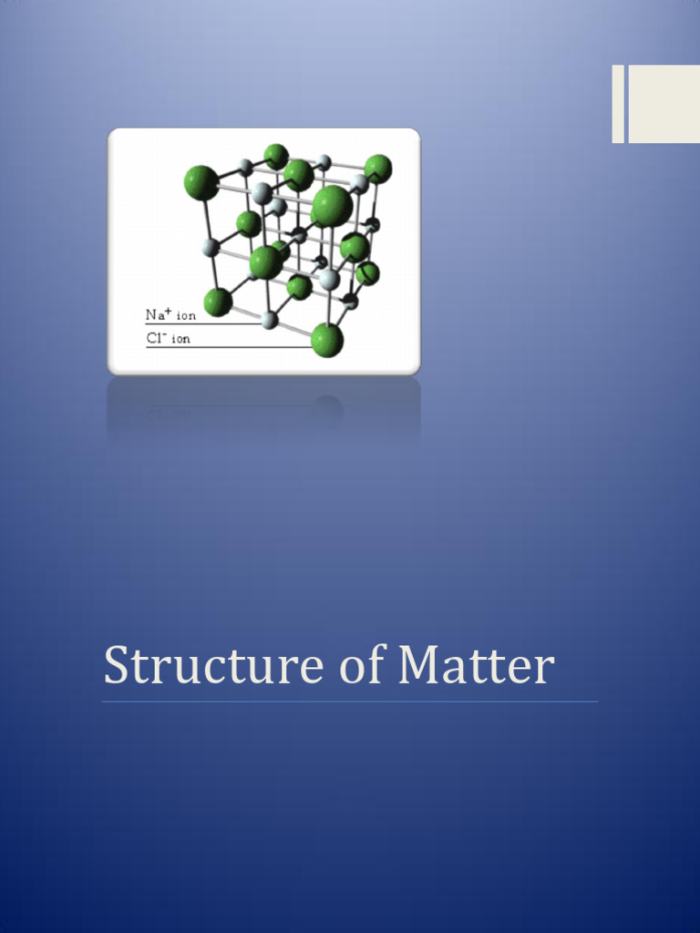 Structure of Matter: Atomic Bonds Explained | PDF | Chemical Bond ...
