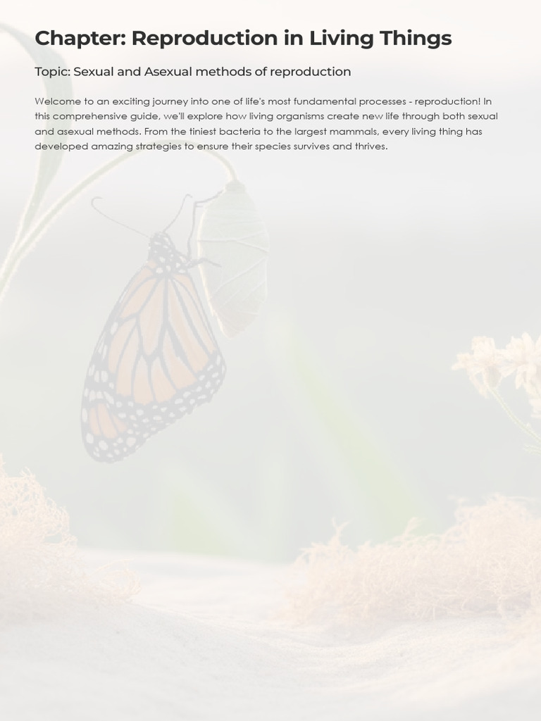 Reproduction Methods in Living Organisms | PDF | Reproduction | Sexual ...