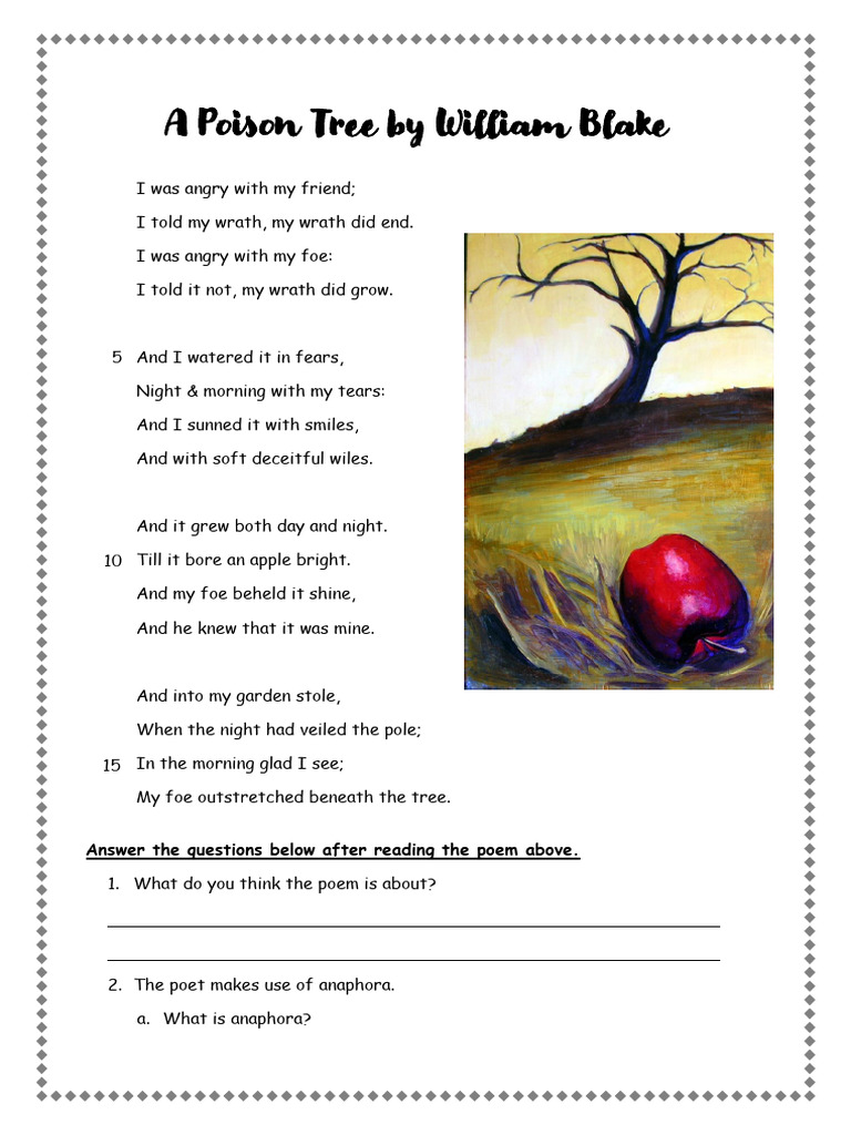 A Poison Tree by William Blake | PDF