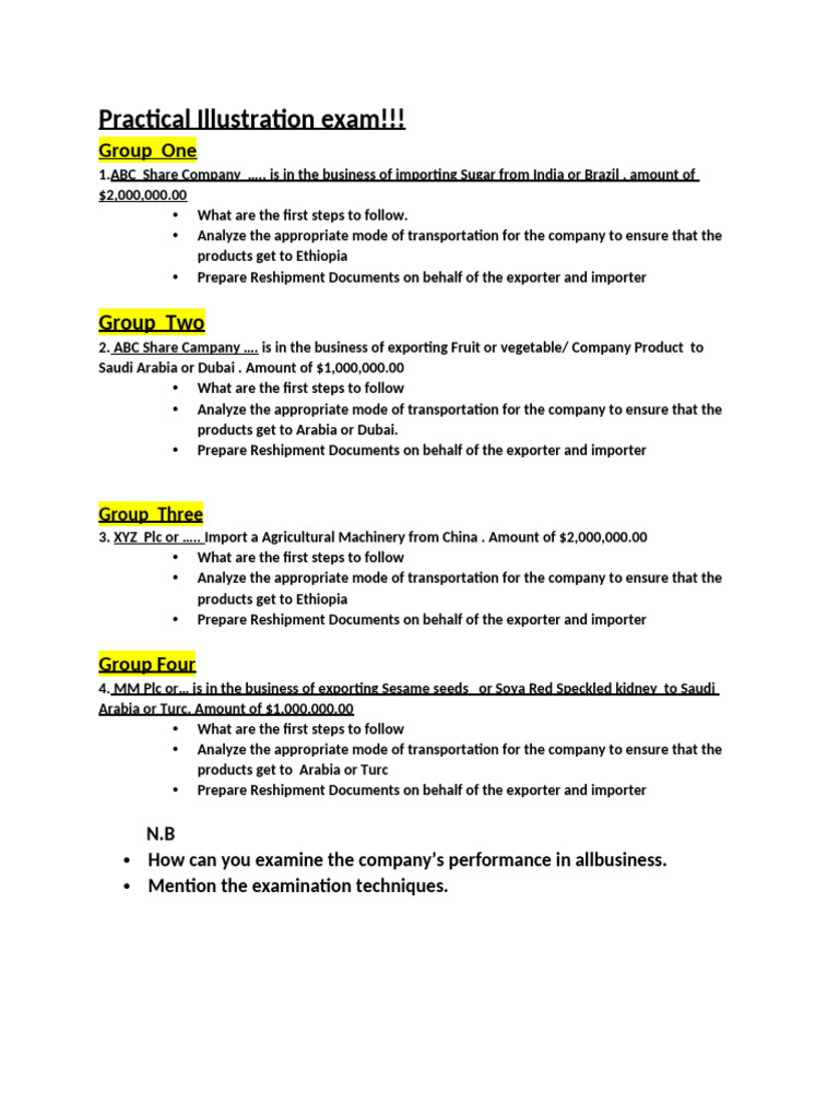 Practical Illustration Exam | PDF