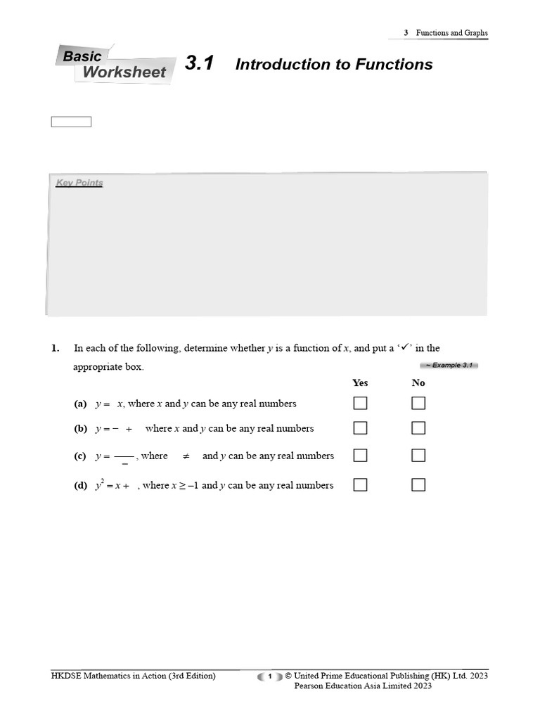 Basic WS S4 Ch3 | PDF | Function (Mathematics) | Variable (Mathematics)