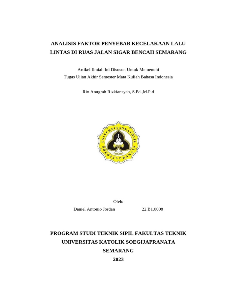 Faktor Penyebab Kecelakaan di Sigar Bencah | PDF