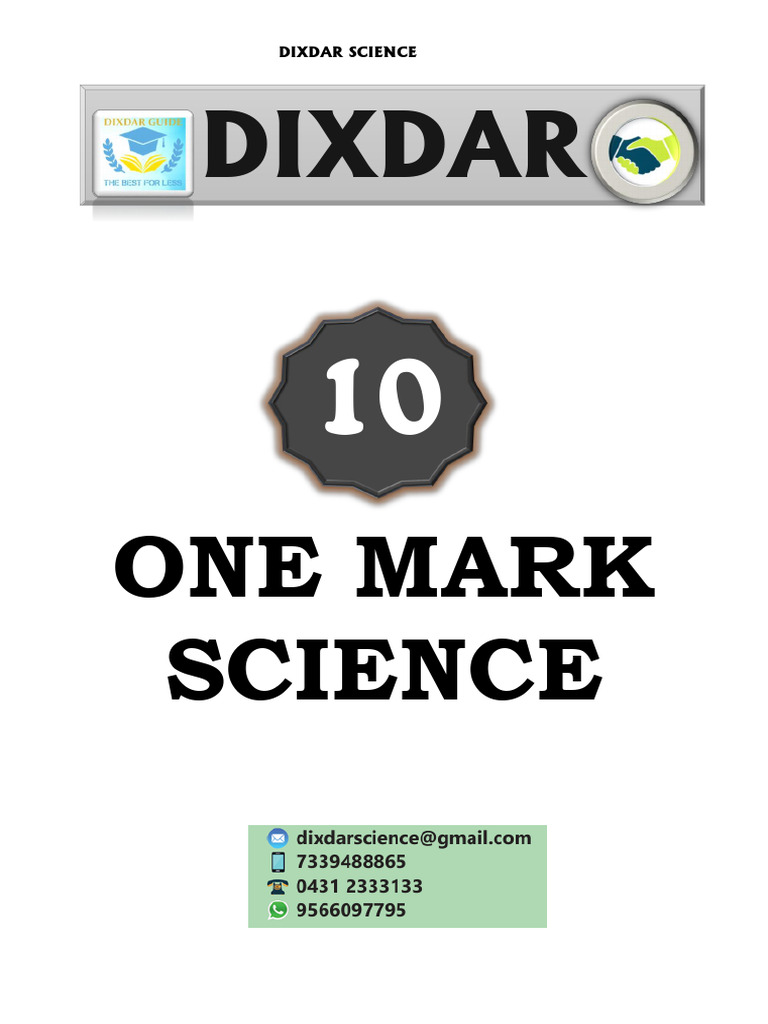 Science One Mark English Medium | PDF | Sound | Radioactive Decay