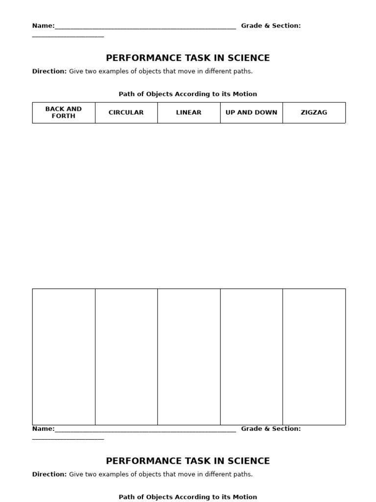 Examples of Object Motion Paths | PDF