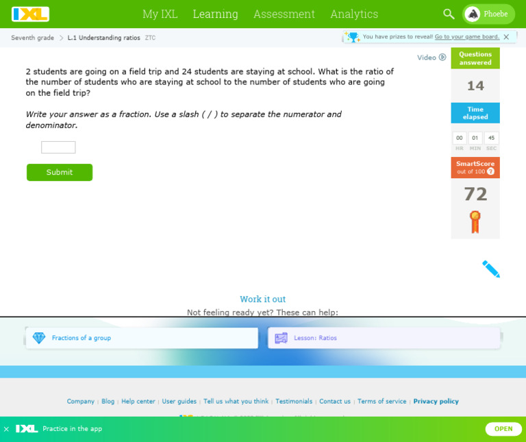 IXL Understanding Ratios 7th Grade Math | PDF