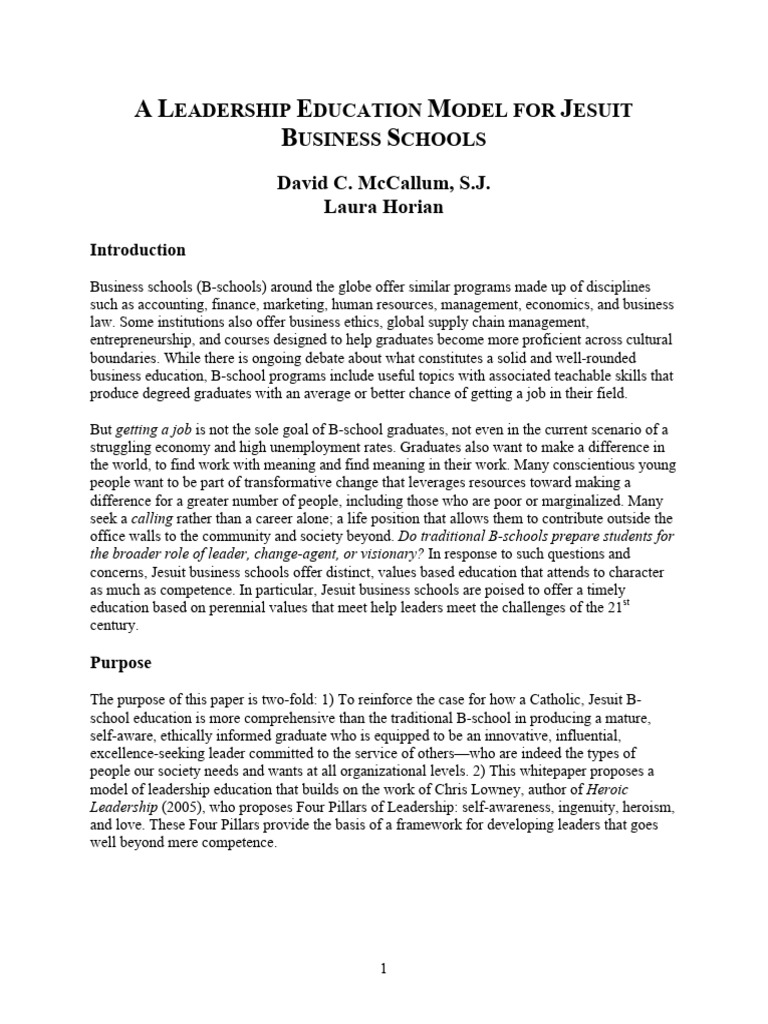 Jesuit Business Schools' Leadership Model | PDF | Leadership | Creativity