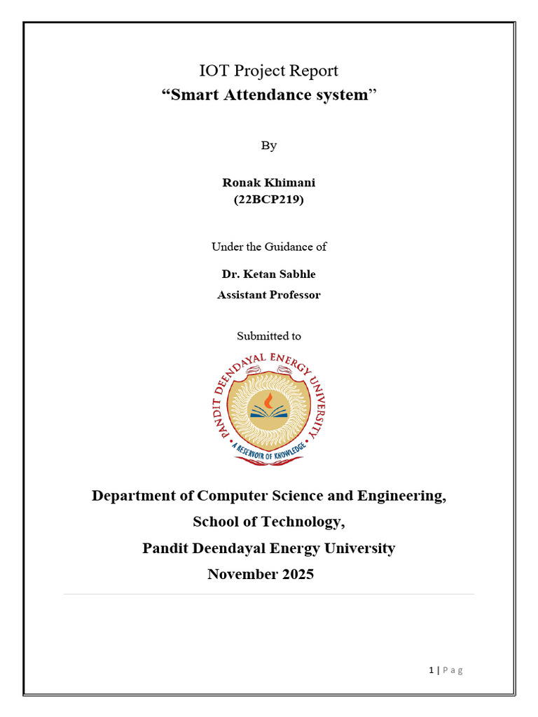 IOT Project Report Final | PDF | Internet Of Things | Radio Frequency ...