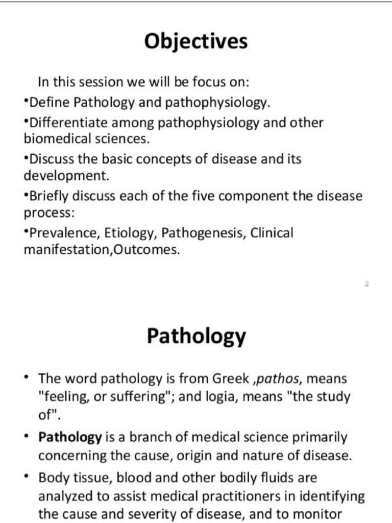 Introduction To Pathophysiology | PDF