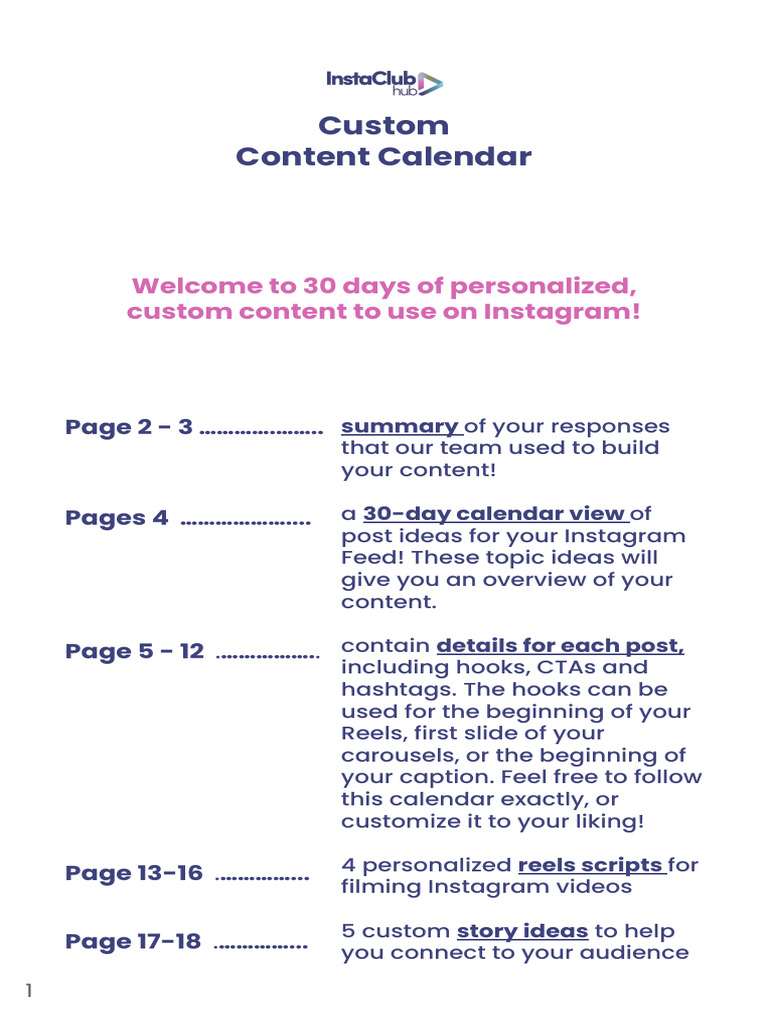 Emily Kirby - Content Calendar (1) | PDF