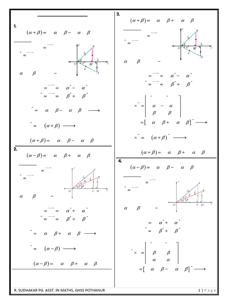 Vector Algebra Proofs and Equations | PDF | Algebraic Geometry ...