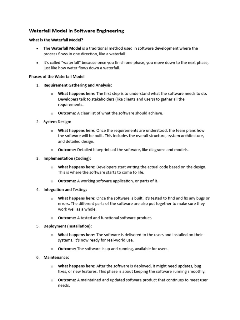 1.UNIT Waterfall Model in Software Engineering | PDF | Software ...